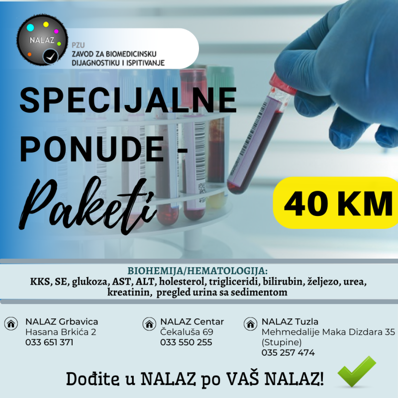 NALAZ Laboratorija | Mikrobiologija Imunologija Biohemija Genetika